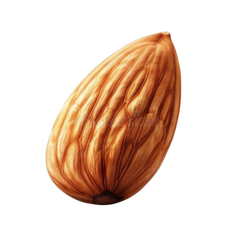 A Single Almond Isolated on a Black Background Stock Image ...