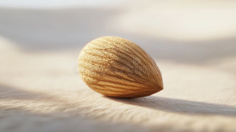 Single Almond Nut on White Fabric Natural Light Stock Image - Image of ...