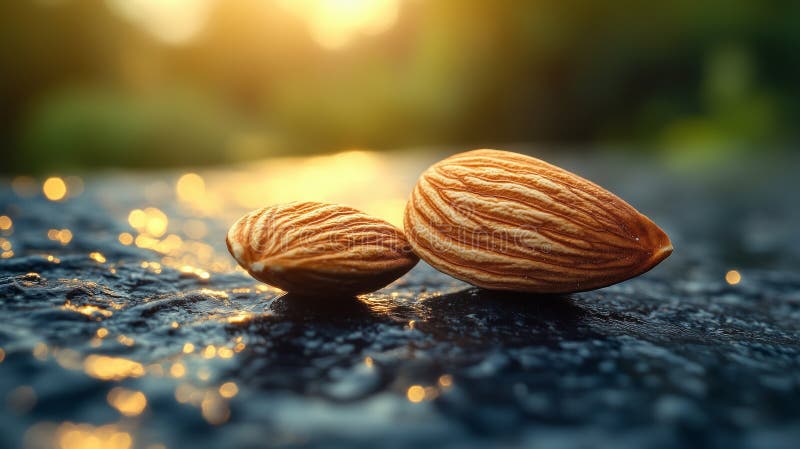 A Single Almond Nut Resting on a Smooth Surface Stock Photo - Image of ...