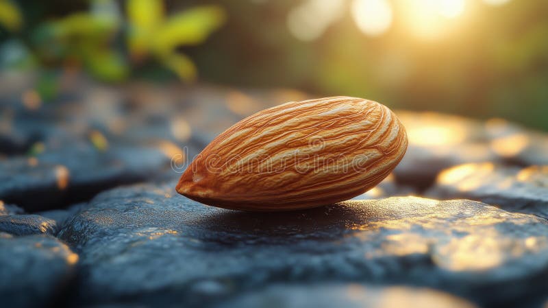 A Single Almond Nut Resting on a Smooth Surface Stock Image - Image of ...