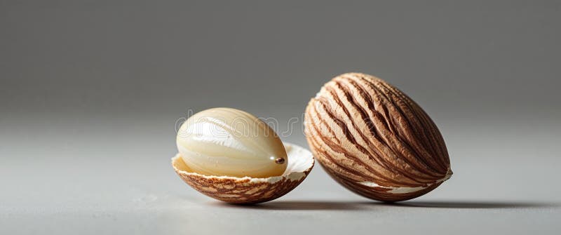 Single Almond in Shell Close Up Studio Shot Stock Image - Image of ...