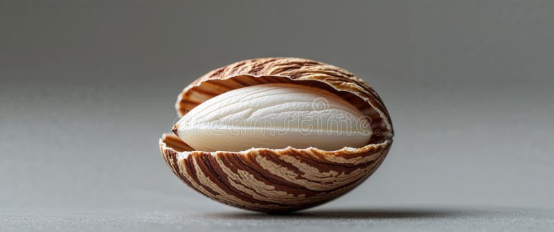 Single Almond in Shell Close Up Studio Shot. Stock Image - Image of ...