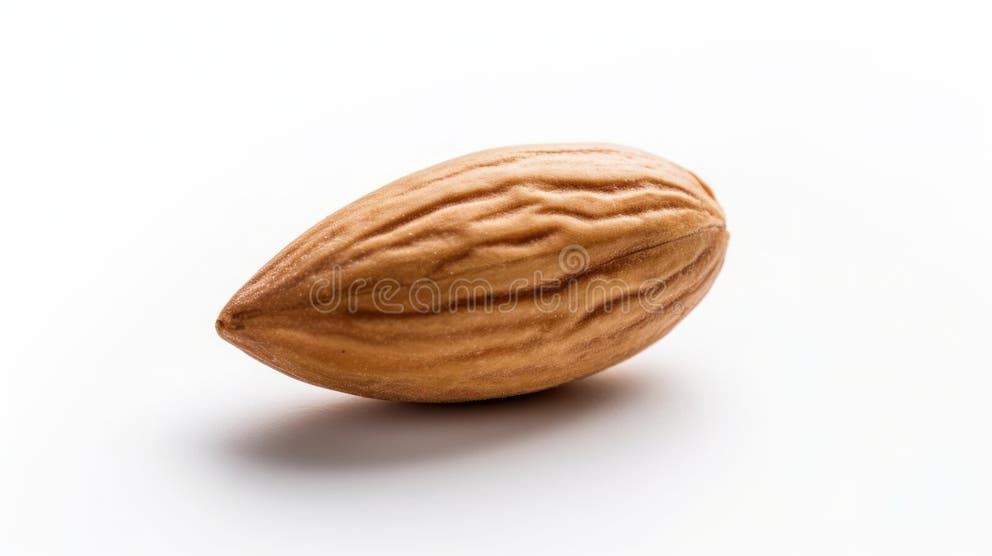 A Single Almond on a White Background, Created by Generative AI Stock ...