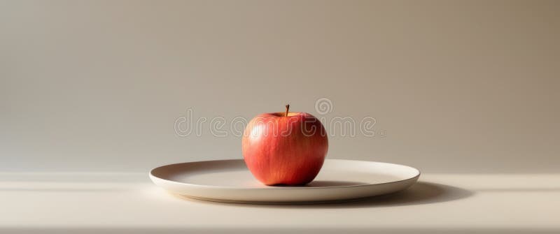 Single Apple on Ceramic Plate - a Still Life Gem Stock Photo - Image of ...
