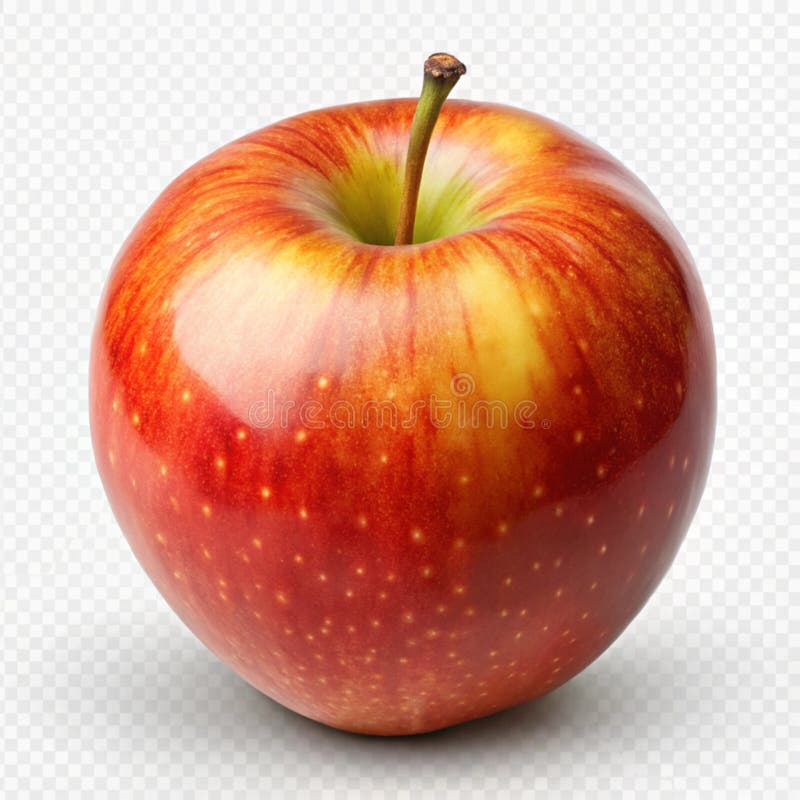 Single Apple Isolated on Transparent Background Stock Illustration ...