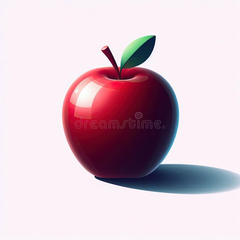 Single Apple with Smooth Surface Stock Illustration - Illustration of ...