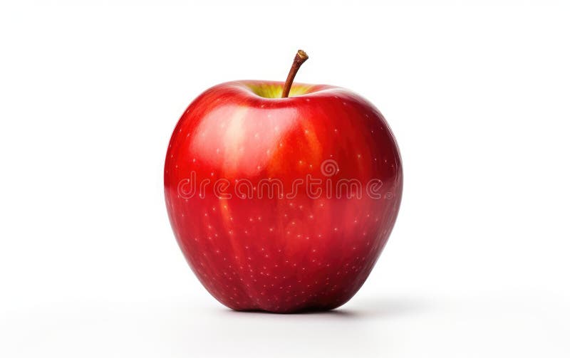 Single Apple on White Background Stock Illustration - Illustration of ...