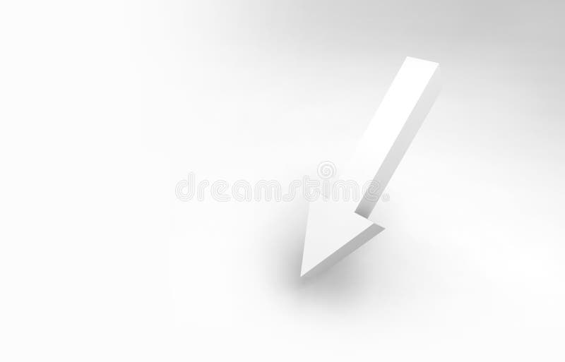 Single Arrow Sign and Soft Shadow, 3d Render Stock Illustration ...