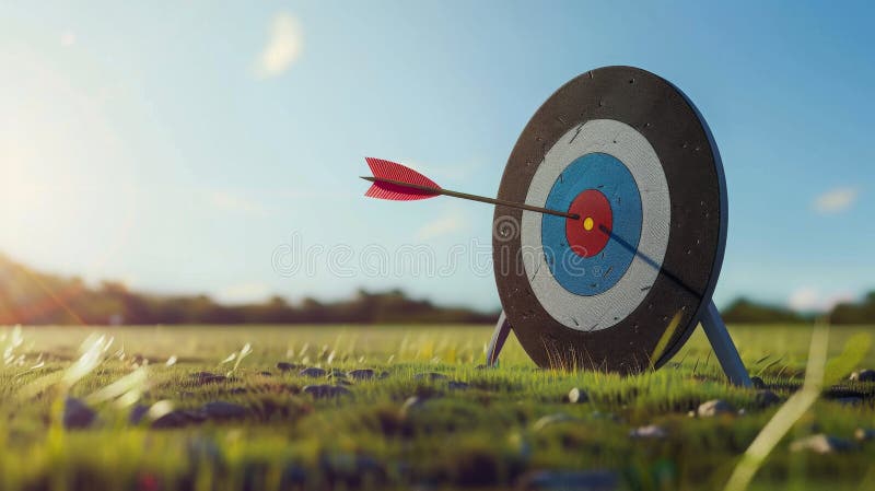 A Single Arrow in the Target. AI Generated Stock Image - Image of ...