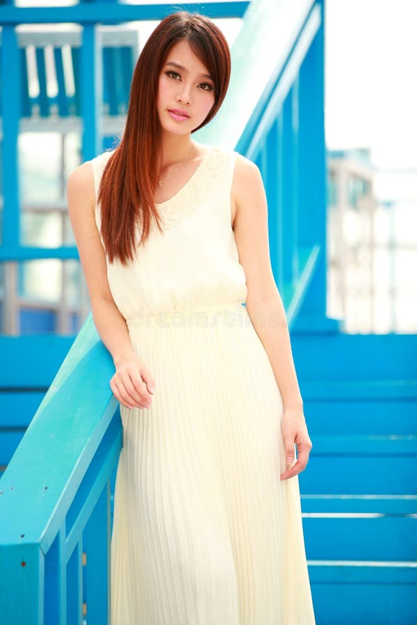 Single asian young woman stock image. Image of smiling - 26815617