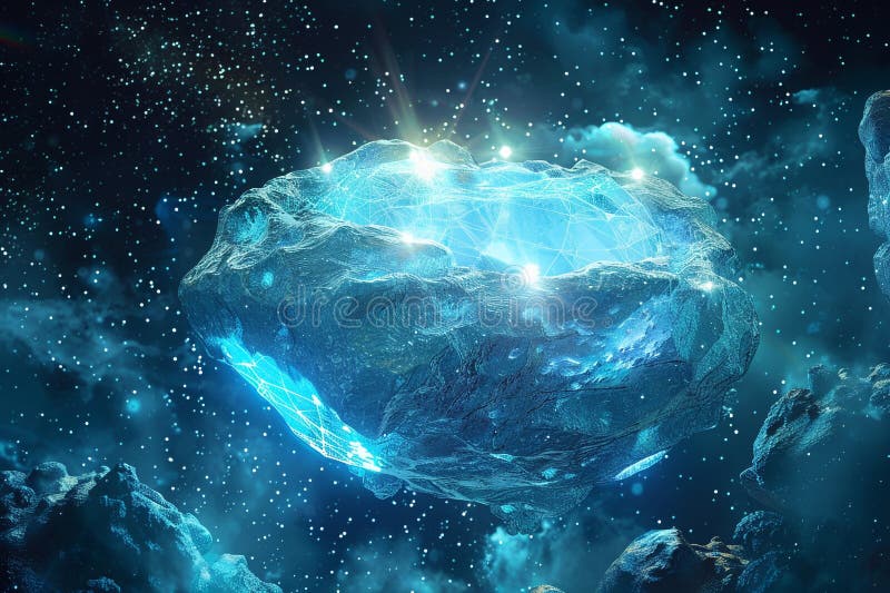 Cosmic Rock in Space stock illustration. Illustration of galaxy - 343646476