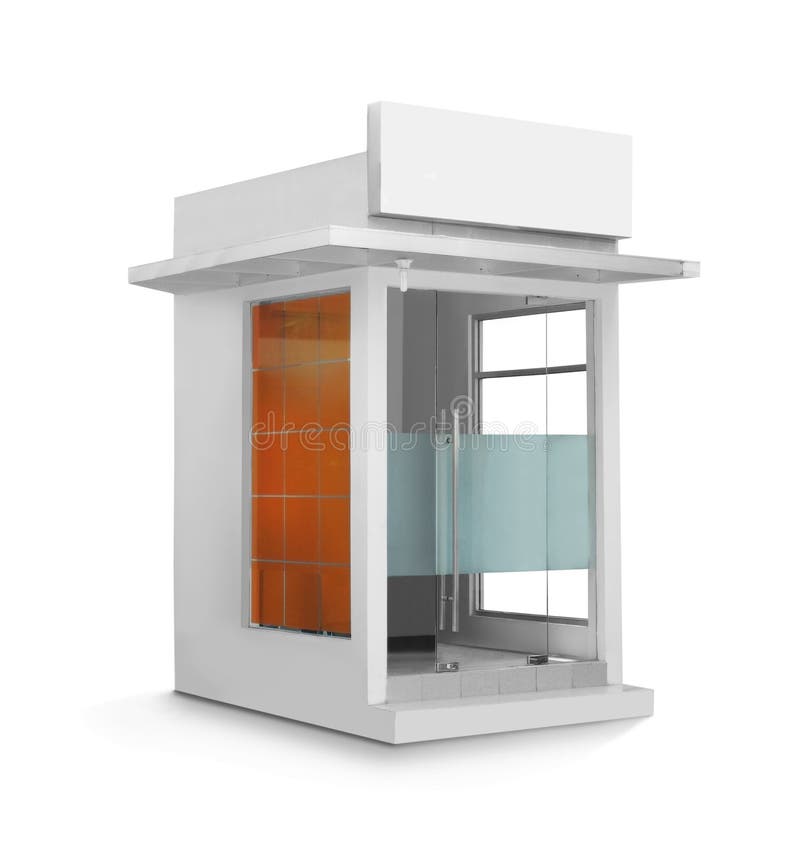 Single ATM booth stock photo. Image of public, glass - 24937312