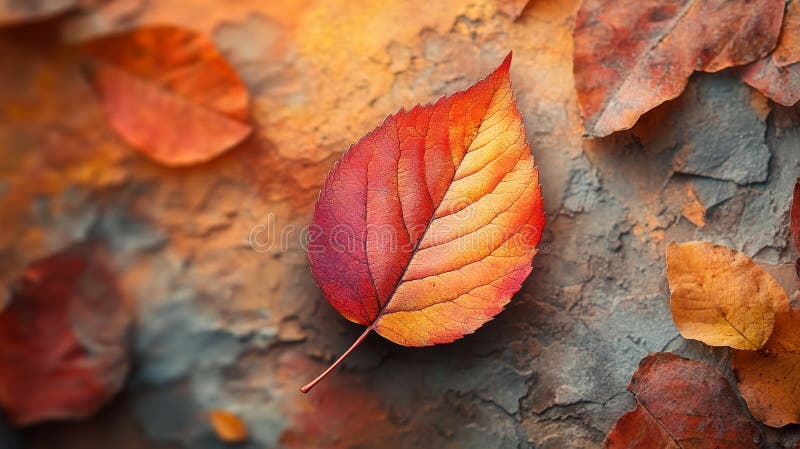 A Single Autumn Leaf on a Clean Background. Generative AI. Stock ...