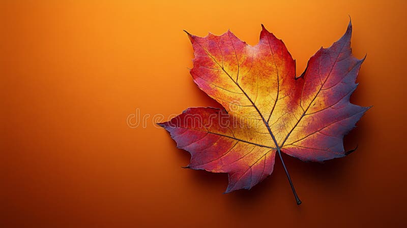 A Single Autumn Leaf on a Clean Background. Generative AI. Stock ...