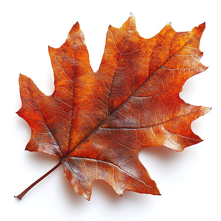 Single Autumn Leaf Isolated on White Stock Illustration - Illustration ...