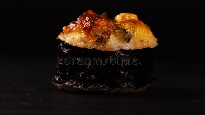 Single baked sushi roll stock photo. Image of prepared - 199972544