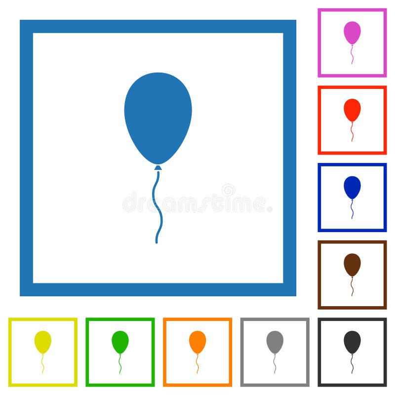 Single Balloon with Gloss Vivid Colored Flat Icons Stock Vector ...