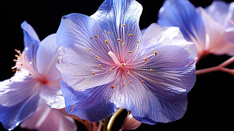 A Single Balloon Flower Very Closeup View Stock Image - Image of color ...