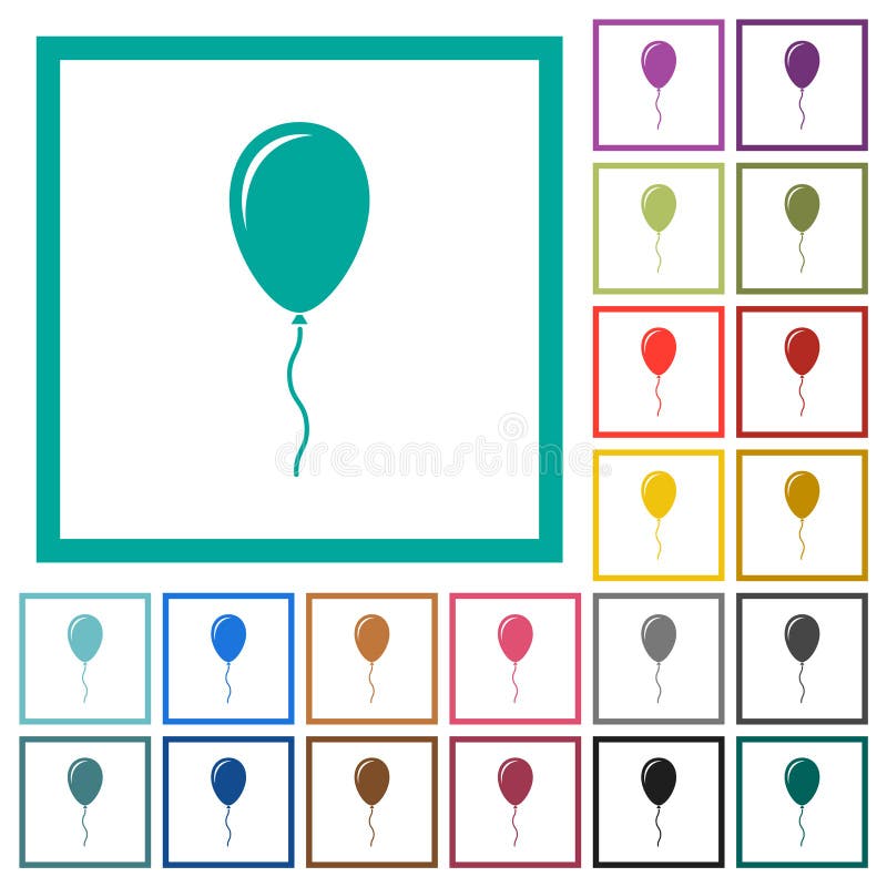 Single Balloon with Gloss Vivid Colored Flat Icons Stock Vector ...