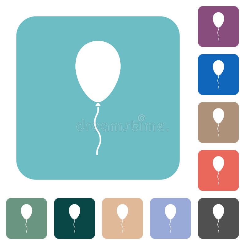 Single Balloon Solid Rounded Square Flat Icons Stock Vector ...