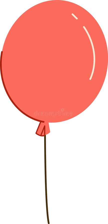 Single Balloon with String stock vector. Illustration of shading ...