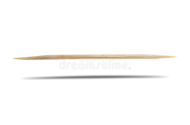 Single Bamboo Toothpick with with Shadow Isolated on White Stock Photo ...