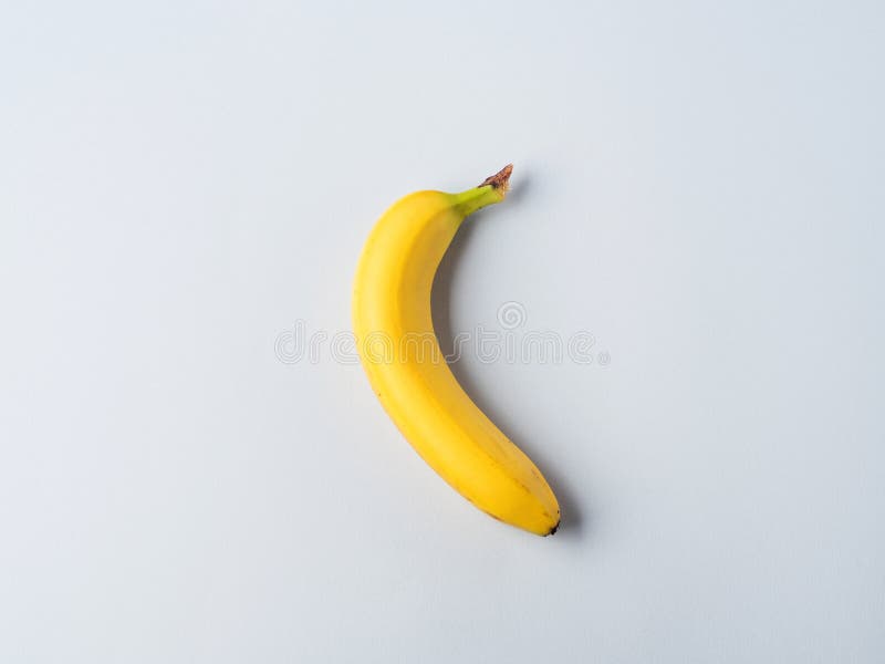 Single Banana Fruit on Gray Background Stock Image - Image of abstract ...
