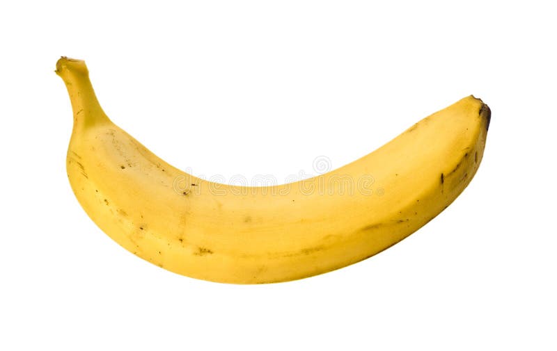 Single Banana Isolated on a White Background Stock Image - Image of ...