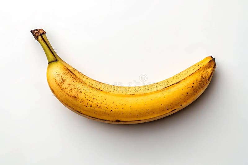 Single Banana on White Background Stock Image - Image of delicious ...