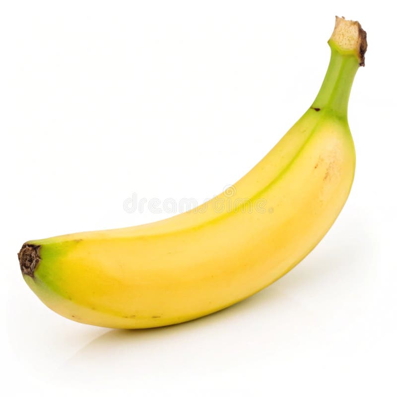Single Banana on White Background Stock Illustration - Illustration of ...
