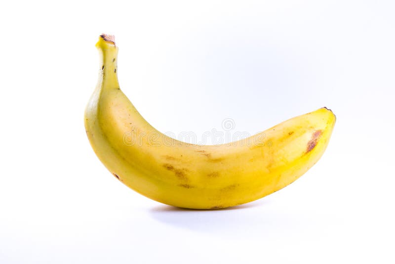 Single Banana Yellow Ripe Fresh Fruit Isolated White Background Stock ...