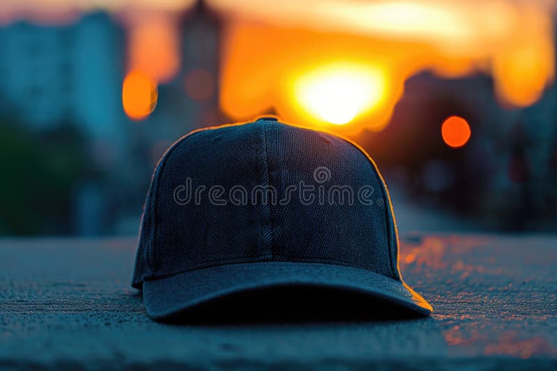 A Single Baseball Cap Sits on Top of a Worn-out Cement Slab, Great for ...