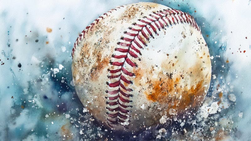 A Single Baseball Sitting on the Snowy Ground, with No Other Objects or ...