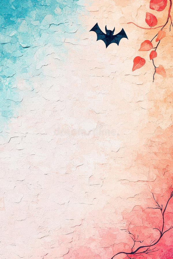 A Single Bat Silhouette Against a Gradient Background. the Bat is ...