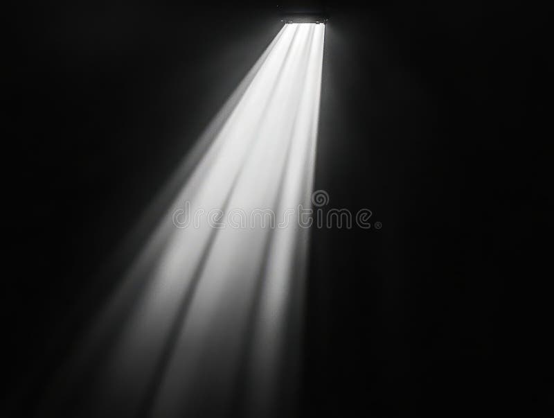 A Single Beam of Light Illuminates a Dark Room Stock Illustration ...