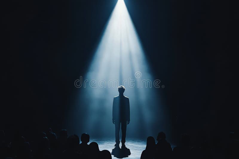 Dramatic Stage Light Figure Stock Illustration - Illustration of figure ...