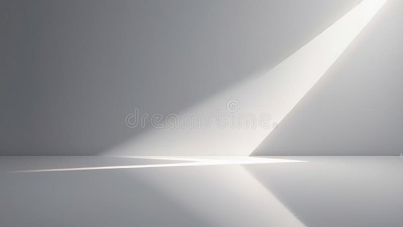 A Single Beam of Light Illuminates a White Room Casting Dramatic ...