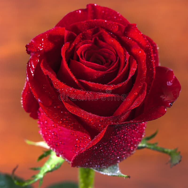 Single beautiful red rose stock image. Image of plant - 47781053