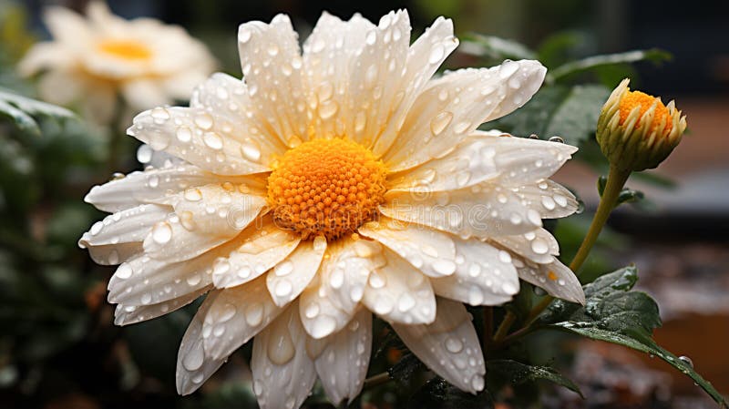 A Single Becky Shasta Daisy Flower Infront Closeup View Stock Image ...