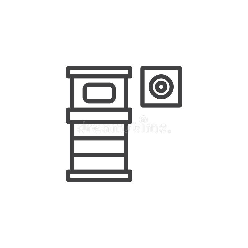 Single Bed and Bedside Table Top View Outline Icon Stock Vector ...