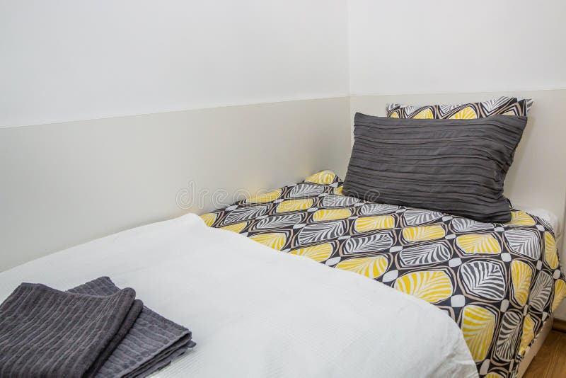 Single bed, close up stock photo. Image of residential - 140041386