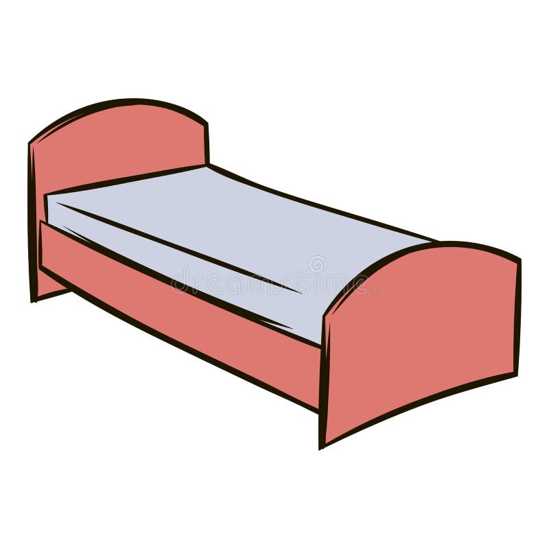 Single bed icon cartoon stock vector. Illustration of night - 88210622