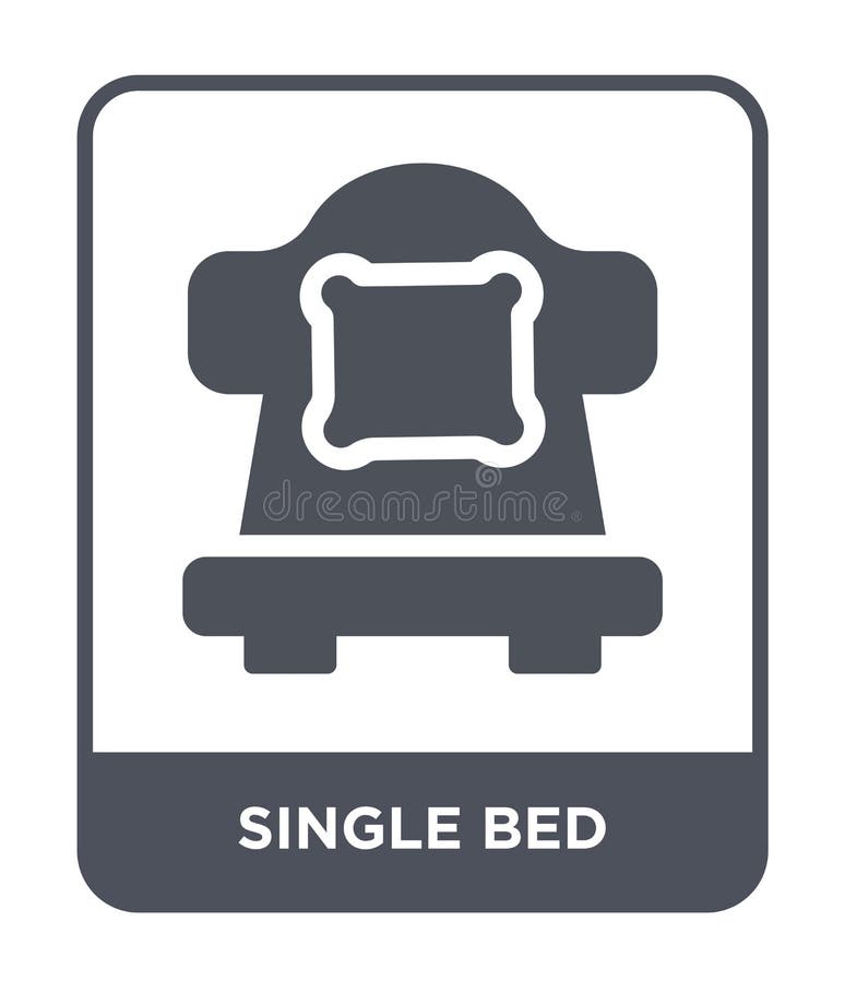 Single Bed Icon in Trendy Design Style. Single Bed Icon Isolated on ...