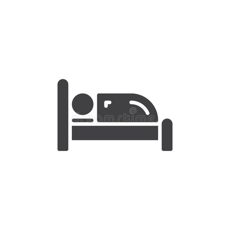 Single Bed Icon Vector, Filled Flat Sign, Solid Pictogram Isolated on ...