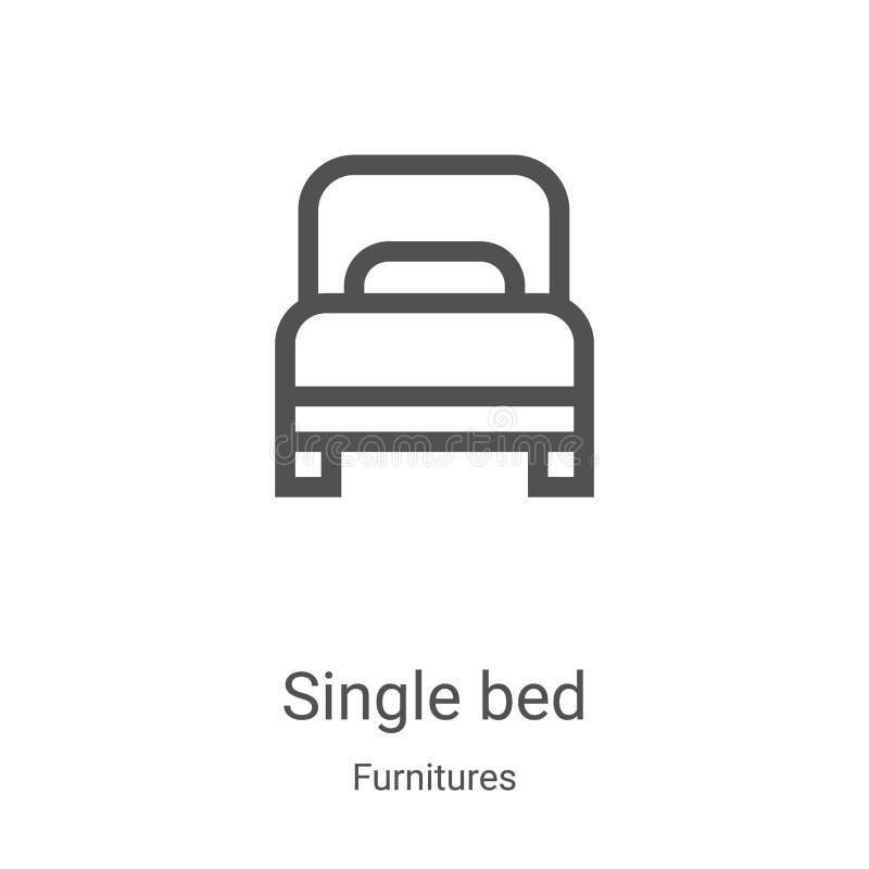 Single Bed Icon Vector from Furnitures Collection. Thin Line Single Bed ...