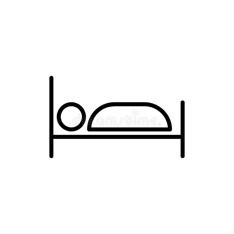 A Single Bed Icon Vector. Isolated Contour Symbol Illustration Stock ...