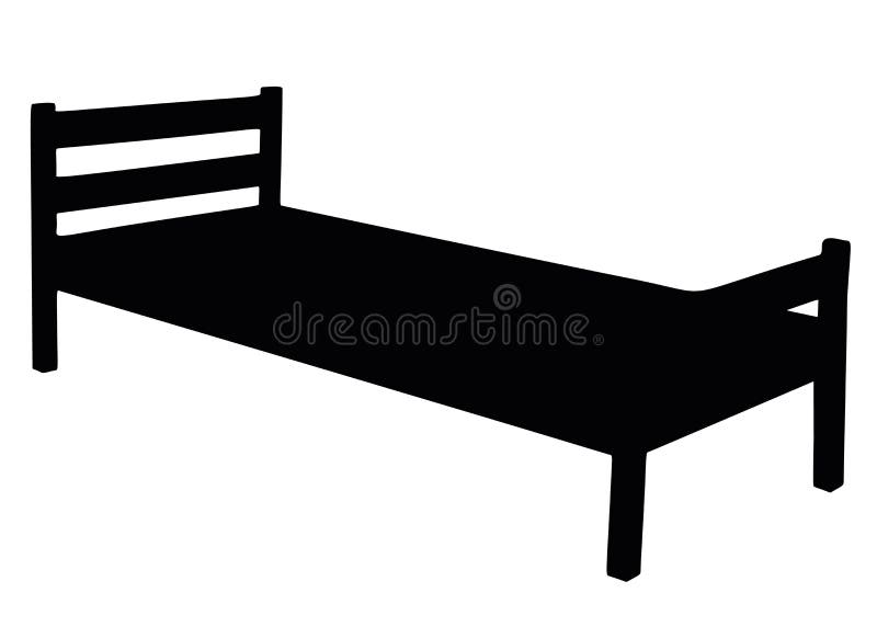 Single bed simple. stock vector. Illustration of vector - 203990799