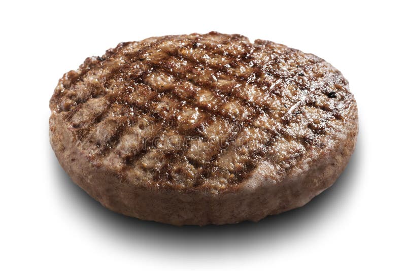 Single Beef Burger with Crossed Grill Marks Stock Photo - Image of ...