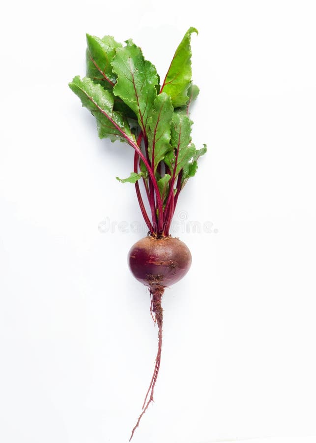 Single Beetroot with Leaves Over Rustic Wood Stock Image - Image of ...