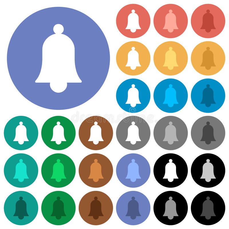 Single Bell Solid Round Flat Multi Colored Icons Stock Vector ...